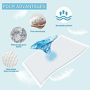 Baby Disposable Changing Pad, 50 Pack Soft Non-Woven Fabric Breathable Waterproof Underpads, Portable Leak-Proof Mattress Protector, Incontinence Bed Pads