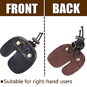 Huntingdoor Archery Armguard Finger Tab Set Arm Guards Leather Finger Guard Protective Gear for Recurve Bow and Longbow Hunting Shooting Right Hand