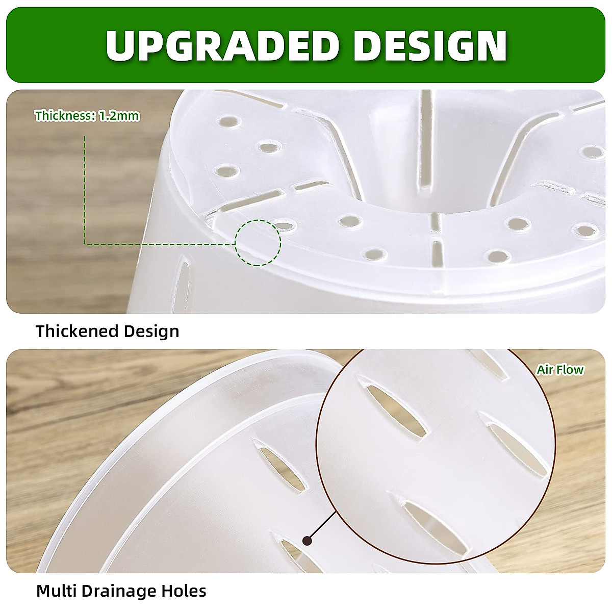 TRUEDAYS Orchid Pots with Holes Plastic Flower Plant Pot Clear Plastic Orchid Pot for Indoor Outdoor,2 Each of 4.5 Inch/5.5 Inch/7 Inch - 6 Pack