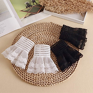 YAKEFJ women Lace Cuffs Steampunk Wrist Cuff Bracelet for Wedding Party