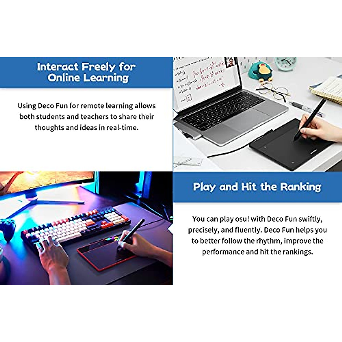 XPPen Deco Fun L Graphic Drawing Tablets 10x6 Inches Digital Drawing Pad Art Tablet with 8192 Levels of Pressure Battery-Free Stylus for Digital Drawing, Animation, Online Teaching(Black)