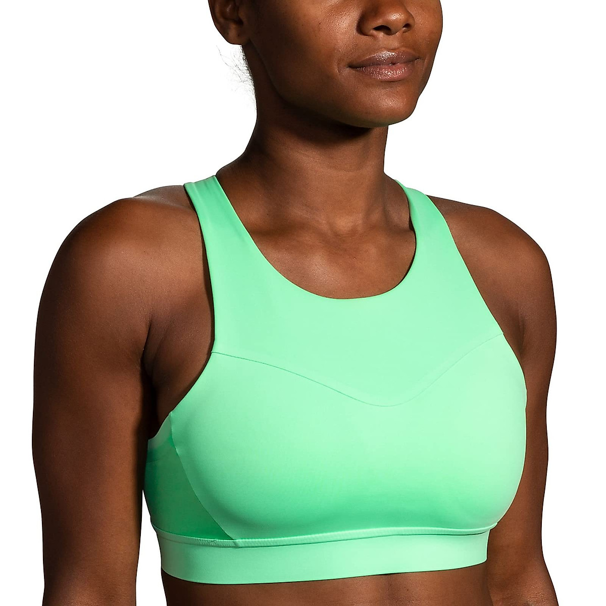 Brooks Women's 3 Pocket Sports Bra for Running, Workouts & Sports - Neo Green - 40 C/D