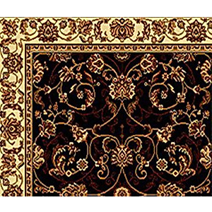 Home Dynamix Ariana Badah Area Rug 3 Piece Set (4'11" x6'11,1'8" x4'11,1'8" x2'8), Border Ebony/Ivory