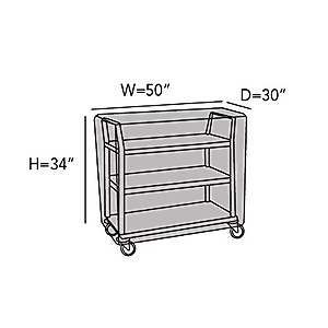 Covermates Outdoor Serving Cart Cover - Water Resistant Polyester, Drawcord Hem, Mesh Vents, Patio Furniture Table Covers, 50W x 30D x 34H, Charcoal