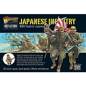 Warlord Bolt Action Imperial Japanese Infantry 1:56 WWII Military Wargaming Figures Plastic Model Kit, Small