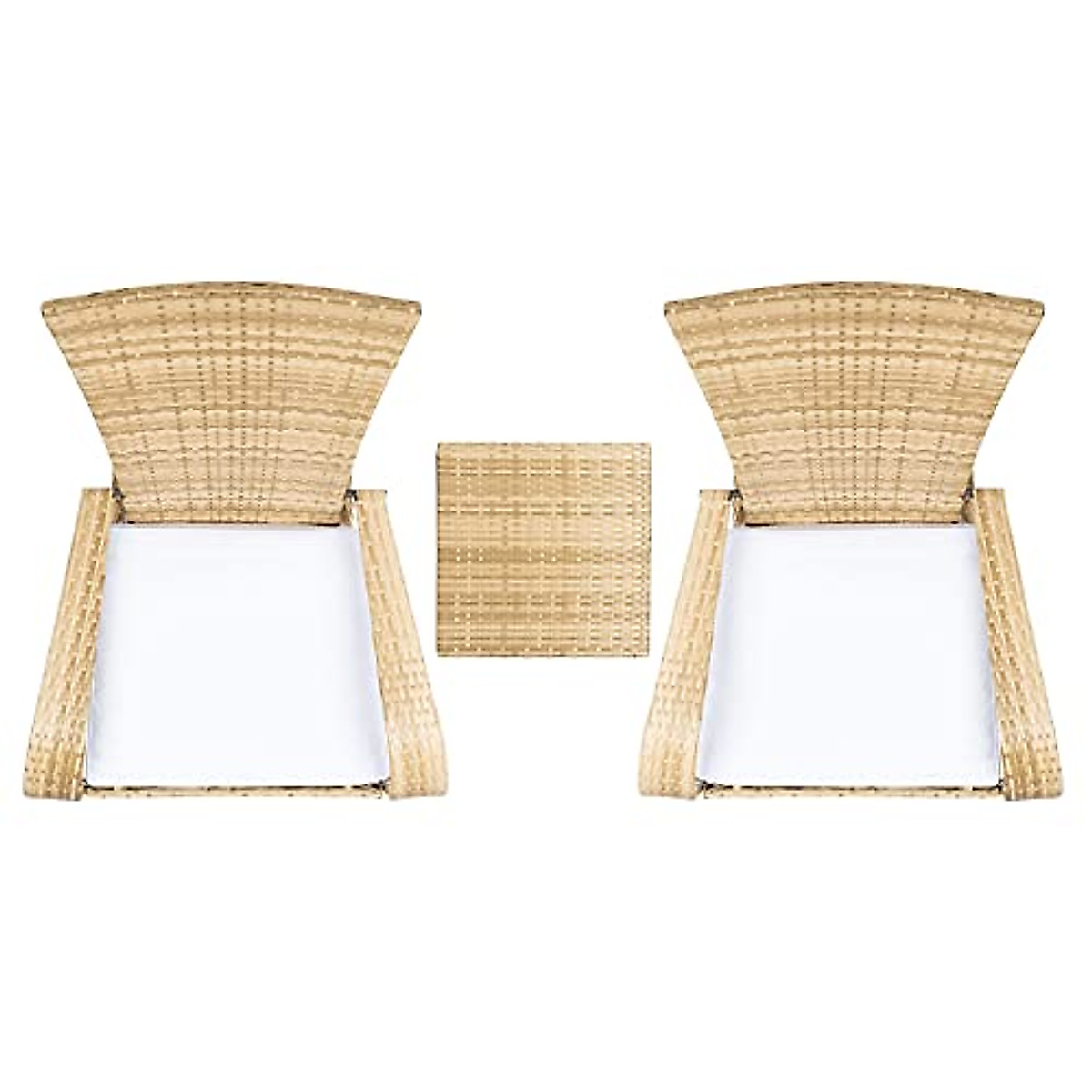 Safavieh Outdoor Collection Edna Natural/White Cushion 3-Piece Lounge Set PAT7719D