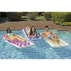 Poolmaster 83356 French Pocket Swimming Pool Mattress, Pink, Blue or Yellow