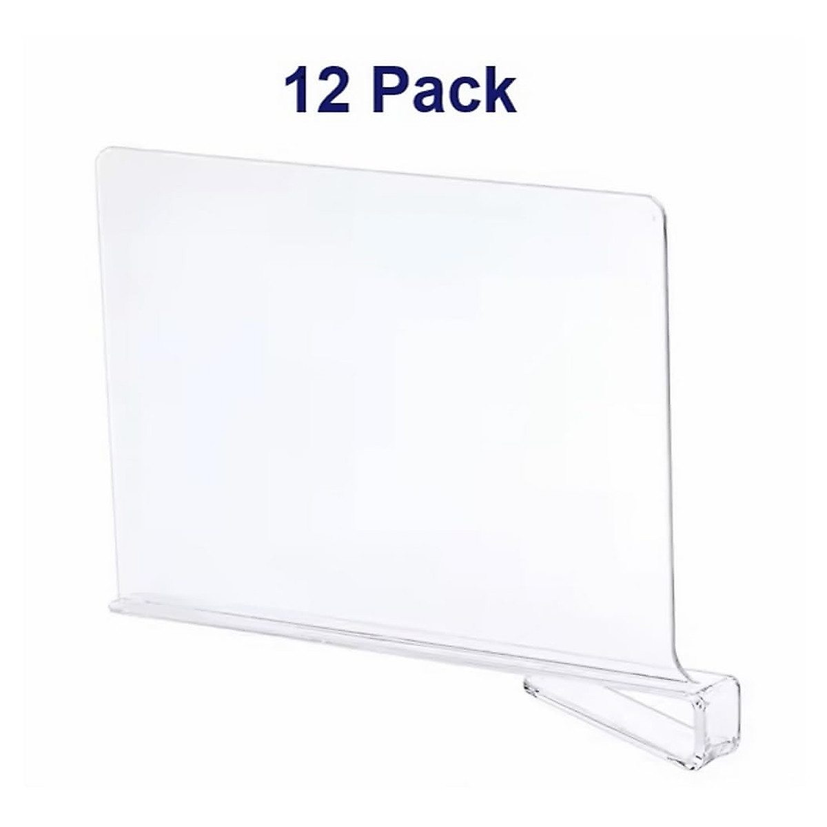 Generic Set of 12 Acrylic Shelf Dividers - Clear, Stylish, Durable Organizers for Closet, Towel, and Home Storage - Practical, Stylish, and Functional Shelf Dividers, SA001