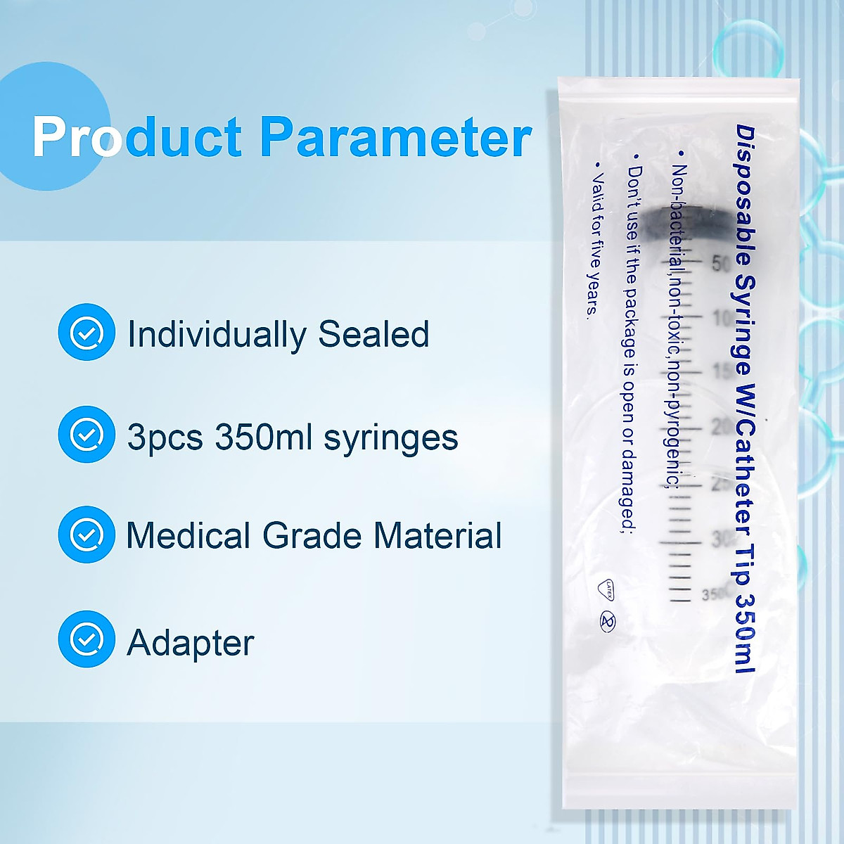 3pcs 350ml Syringes with Needle 14G 1.5”, Extra Large Plastic Syringes for Glue Dispensing, Scientific Labs, Watering, Refilling, Multiple Uses