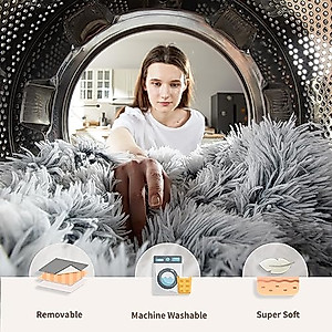 WESTERN HOME Dog Bed for Crate, Plush Dog Bed for Large Dogs with Washbale and Waterproof Covers, Orthopedic Dog Mattress with Soft Plush (41x29 inch)