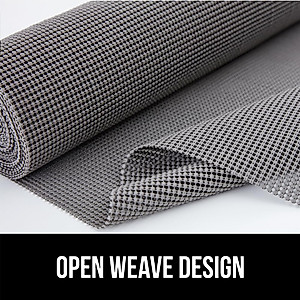 Gorilla Grip Drawer Shelf and Cabinet Liner, Thick Strong Grip, Non-Adhesive Liners Protect Kitchen Cabinets and Cupboard, Bathroom Drawers, Easy Install, Breathable Mat, 12" x20', Gray