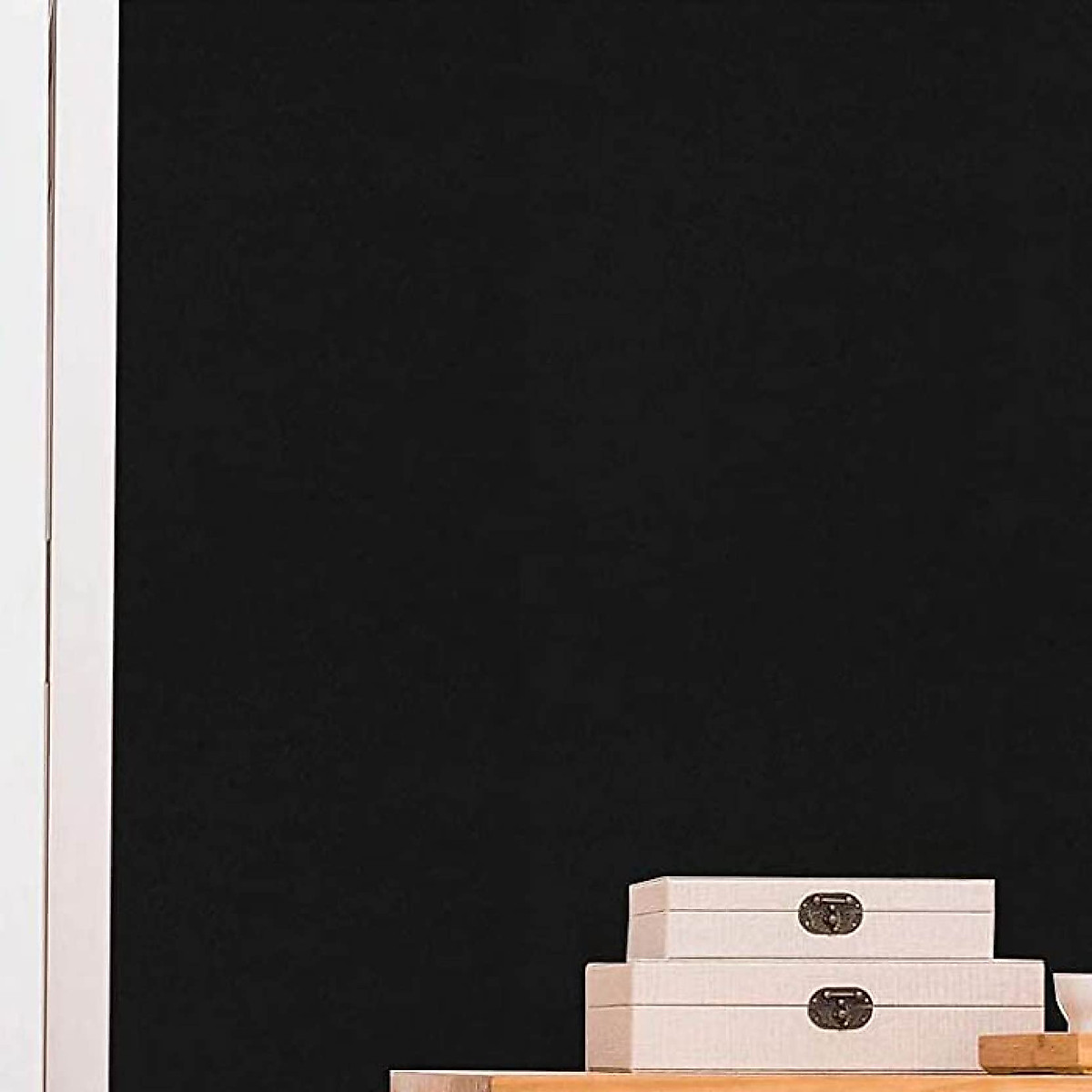 Shelf Liner Drawer Matte Black Wallpaper Vinyl Self-Adhesive Countertop Removable Contact Paper Wall Decoration