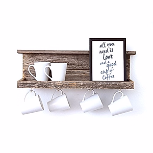 BarnwoodUSA Rustic Shelf, Hanging Wooden Wall Ledge, Country Home Decor