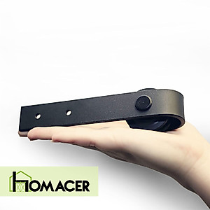 Homacer Mini Black Rustic Non-Bypass Sliding Barn Door Hardware Kit, for Two/Double Doors, 96-inch Long Flat Track, Classic Design Roller, Cabinet TV Stand Console Use…