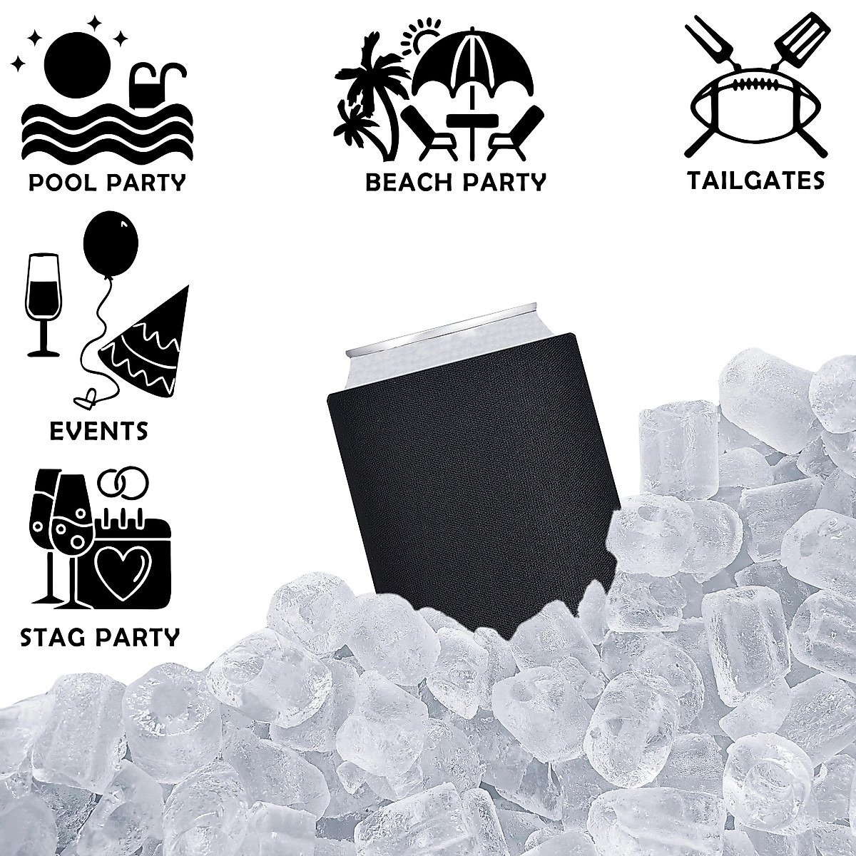 Can Cooler Sleeves Blank Poly Foam (12, Multi Color)