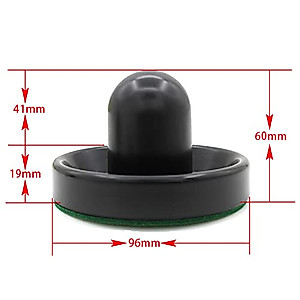 BQSPT Air Hockey Pucks and Paddles,Air Hockey Pushers and Pucks, Handles Paddles Replacement Accessories (4 Striker 96mm with Pads, 8 Pucks 64mm Thick and Thin)