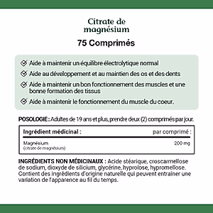 Nature's Bounty Magnesium Citrate 210mg, 75 Tablets