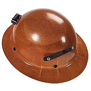 MSA 460389 Skullgard Full-Brim Hard Hat with Staz-on Pinlock Suspension, Lamp Bracket and Cord Holder | Non-slotted Cap, Made of Phenolic Resin, Radiant Heat Loads up to 350F - Standard Size in Tan