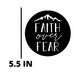 Faith Over Fear Refrigerator Magnet, Cute Round Magnetic Decal for Cars, Locker, Fridge or Mailbox, Inspirational Religious Magnets, 5.5 Inches