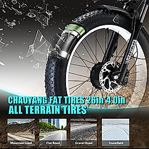 KETELES K800 2000W 23AH Electric Bike for Adults, 26'' All Terrain Fat Tire Beach Snow Electric Bicycle Dual Motor Removable Battery Up to 30MPH Mountain Ebikes Hydraulic Disc Brake Electric City Bike