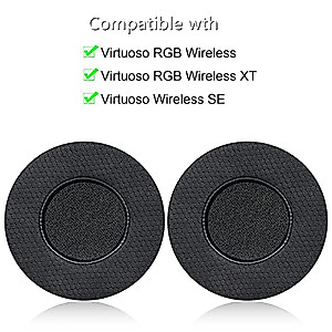 Virtuoso RGB XT Earpads,Cooling Gel Thicker Replacement Earpads Compatible with Corsair Virtuoso RGB Wireless, Corsair Virtuoso RGB Wireless XT, and Corsair Virtuoso Wireless SE Headphone (Black)