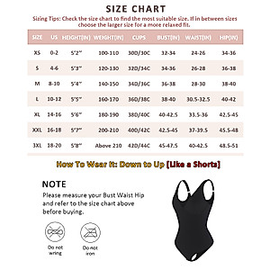 FeelinGirl Shapewear Bodysuits for Women Tummy Control Body Suits Deep V Neck Thong Body Shaper
