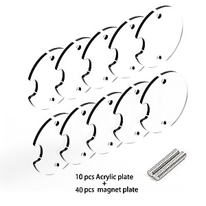 ERZHE 10pcs of Acrylic Blanks Tumbler Topper with magnet, Blank Acrylic Tumbler Topper Base for 20oz Tumbler Lid