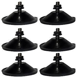 XJKJ Black M6 x 19 6-PCS Large Suction Cup Set of rsuction Cup Screw Thickened Suction Cups, Transparent PVC Suction Cups, with 5nut Screws, Super Strong Adhesive Glass Suction Cup Bracket (Black)
