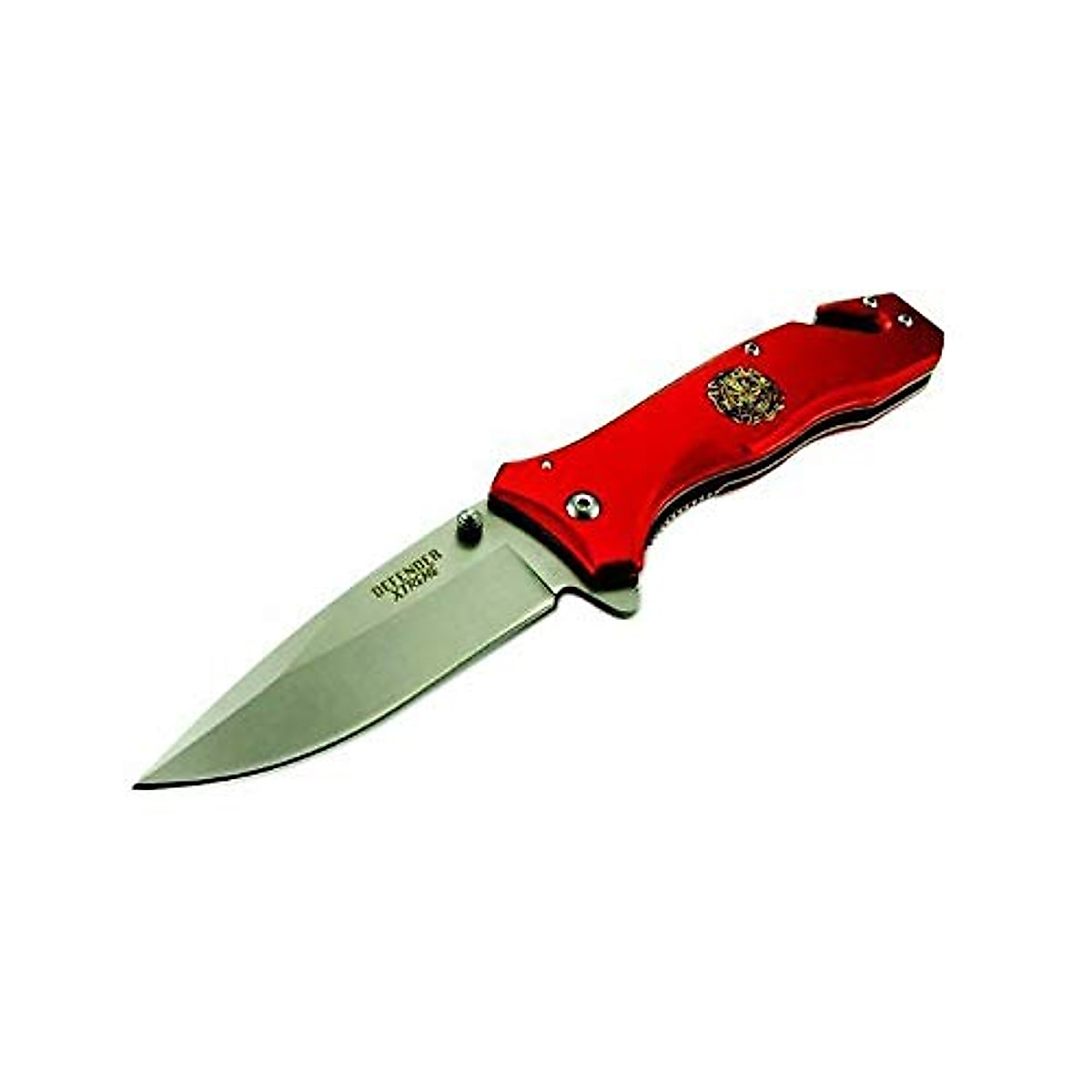 8" Red Fire Dept Outdoor Rescue Survival Open Folding Pocket Knife Outdoor Survival Hunting Knife for Camping by Survival Steel