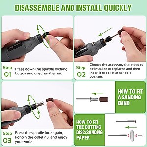 Rotary Tool | 3.7V Cordless Rotary Tool Kit, 2.0Ah Li-ion Battery 5 Speed 68 Accessories Power Rotary Tools,USB Charging Mini Rotary Tool Cordless Ideal for Light DIY Projects and Precision Work