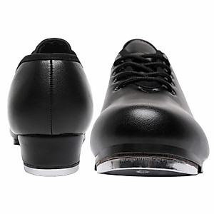 Child Jazz Tap shoes Split Sole Dance for Girls and Boys (Toddler/Little Kid/Big Kid) (6.5 Big Kid Black