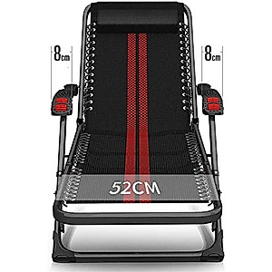 XZGDEN Lightweight Camping Chairs Garden Loungers Folding Chair Folding Sun Lounger, Office Leisure Home Siesta Chair Lazy Sofa with Massage Armrests Removable Headrest, 5-Tooth Adjustment Chair