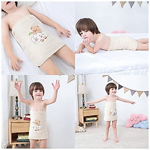 Donhoo Widens Pure Cotton Baby Warm Belly Band, Swaddle Belt, Sleeps to Prevent Cold, Pervent Diarrhea, Suitable for Babies Aged 0-10(Pattern: Bath Elephant), L:33.4x13.8in