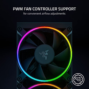 Razer Hanbo Chroma RGB All in One Liquid Cooler aRGB Pump Cap: AIO Design - Quiet, Powerful aRGB Fans - PWM Fan Controller Support - Intel LGA 115X Series, 2011, 1200, 1700, AM5 Compatible - 360MM
