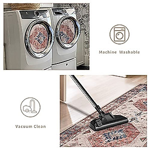 Falflor Area Rug 2'x 3' Vintage Distressed Entryway Rug Non Slip Indoor Door Mat Washable Throw Rug for Bedroom Low Pile Kitchen Floor Mat for Living Room Bathroom Laundry