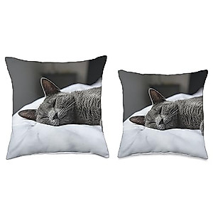 Cat Breeds Gifts Russian Blue Cat Throw Pillow, 16x16, Multicolor