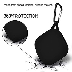 TOROTOP Case Compatible for Powerbeats Pro Case Cover,Anti-Lost & Shockproof Easy Carrying Silicone Case Accessories with Keychain and Soft Portable Storage Travel Carrying Case (Black)