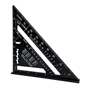 7 inch Rafter Square Aluminum Alloy Double Scale Triangle Ruler Angle Ruler Carpenter Triangle Square Rafter Tool Mensurement Tool for Woodworking and Carpentry