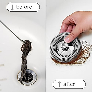 TUBRING The Ultimate Tub Drain Protector Hair Catcher/Strainer/Snare - Gray