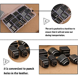 52 Shape Style Hollow Punch Cutter Tool, Leather Cutting Tools with Manual, Shapes Leather Punch Tool Set Hole Hollow Punch Cutter, Leather Craft Tools Kit for Handmade DIY Leather Craft