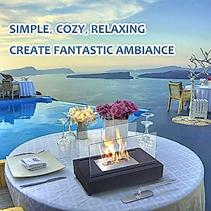 Skypatio Tabletop Fire Pit for Smores Maker, Portable Bio Ethanol Tabletop Fireplace for Indoor/Outdoor Patio