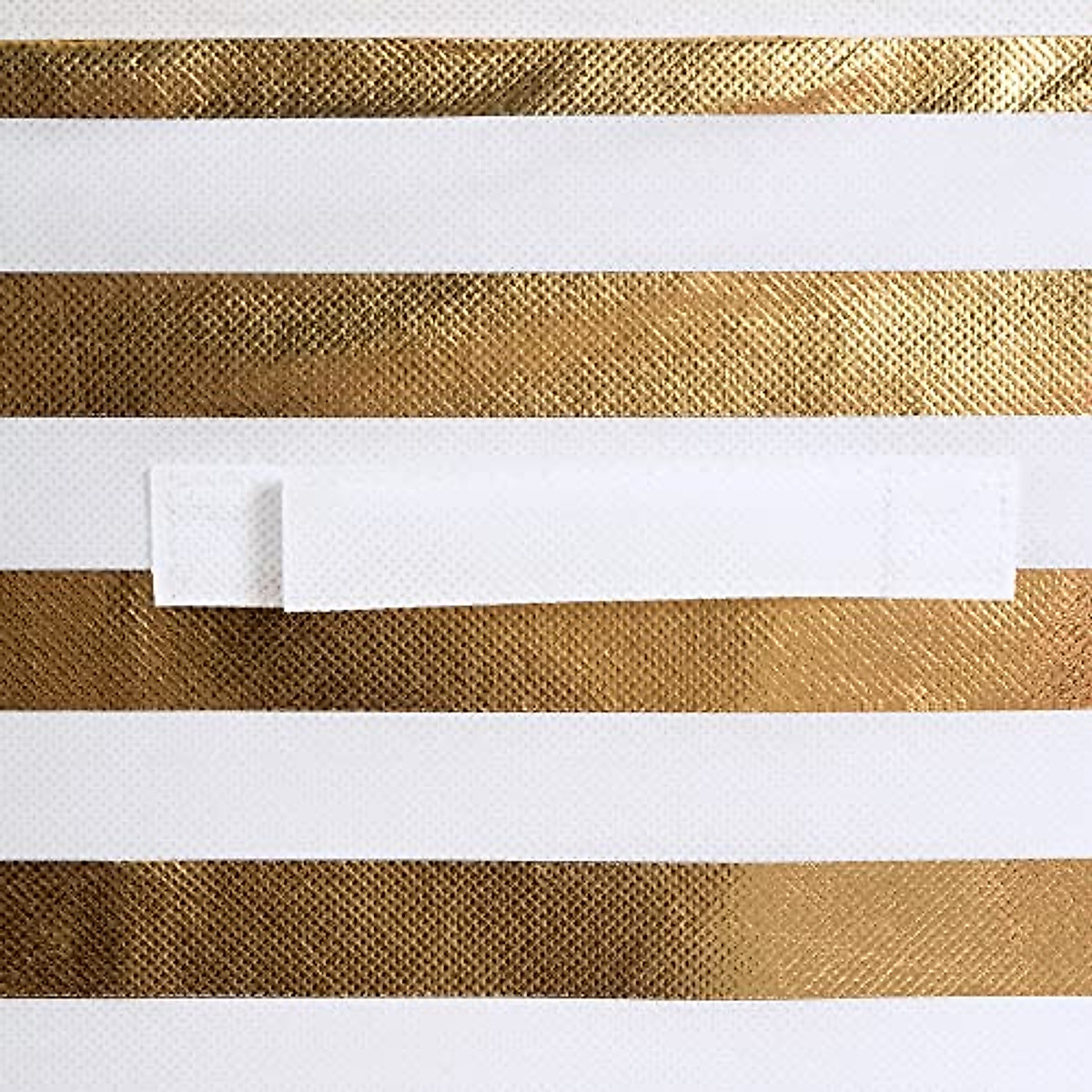 DII Non Woven Polyester, Metallic Stripes Storage Bin, Gold, Small (4)