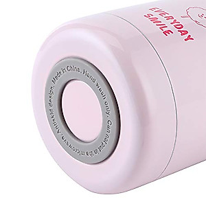 Emoshayoga Cute Cartoon Vacuum Flask Stainless Steel Insulation Vacuum Bottle BPA-Free Portable Water Bottle with Pendant for Students(Pink Rabbit)