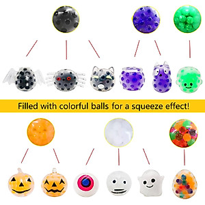 36 Pcs Halloween Mini Sensory Stress Ball Squeeze Toy to Stress Reliever,Great for Adults Party Favors,Halloween Miniatures (Halloween)
