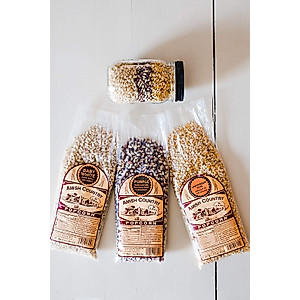 Amish Country Popcorn | 3-1 lb Bags | 1 lb Baby White, 1 lb Ladyfinger, and 1 lb Purple Popcorn Kernels Variety Pack | Old Fashioned, Non-GMO and Gluten Free (3-1 lb Bags)