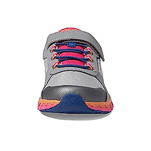 Saucony Wind Shield A/C Sneaker, Grey/Pink/Navy, 1.5 US Unisex Big Kid