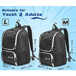 Jalunth Baseball Softball Bat Bag Backpack Youth Adult Large Room Fastpitch Slowpitch Equipment Bags Boys Kids Girls Tball Gear Back Pack Mens Women Fence Hook Shoes Compartment Fits Face Guard Helmet