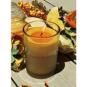 HB HEALTH BEAUTY BOTANICALS Blossom Candle. Honey Citrus Vanilla High Fragrance Soy Candle in Honey Wax 7.5 Oz Gold Glass