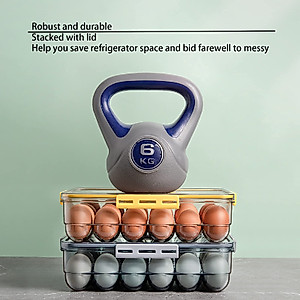 Egg Holder,Clear Egg Tray Storage Box with Lid and special buckle,Fridge Containers Set,Food Storage Container Refrigerator Organizer Bins Stay Fresh,Stackable Portable Storage Containers