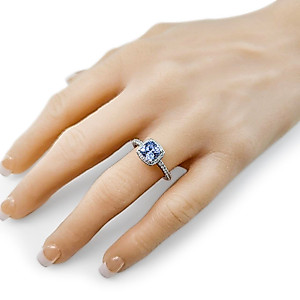 NANA Jewels 2ct Pure Brilliance Zirconia Halo Engagement Ring-Cushion Cut-March-10